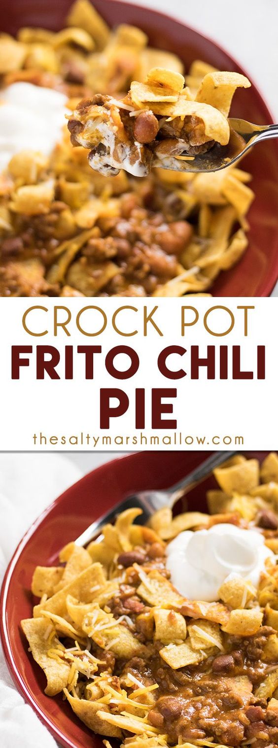 CROCKPOT CHILI FRITO PIE RECIPE