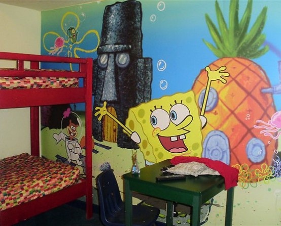 decora y disena: Recámaras Bob Esponja: Ideas de Decoración para Chicos