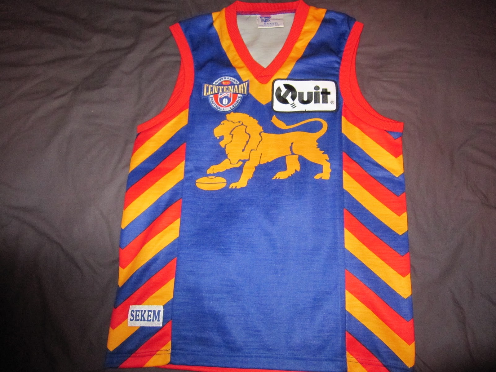 My Footy Jumper Project: 1996 Fitzroy Lions Pre-Season Jumper