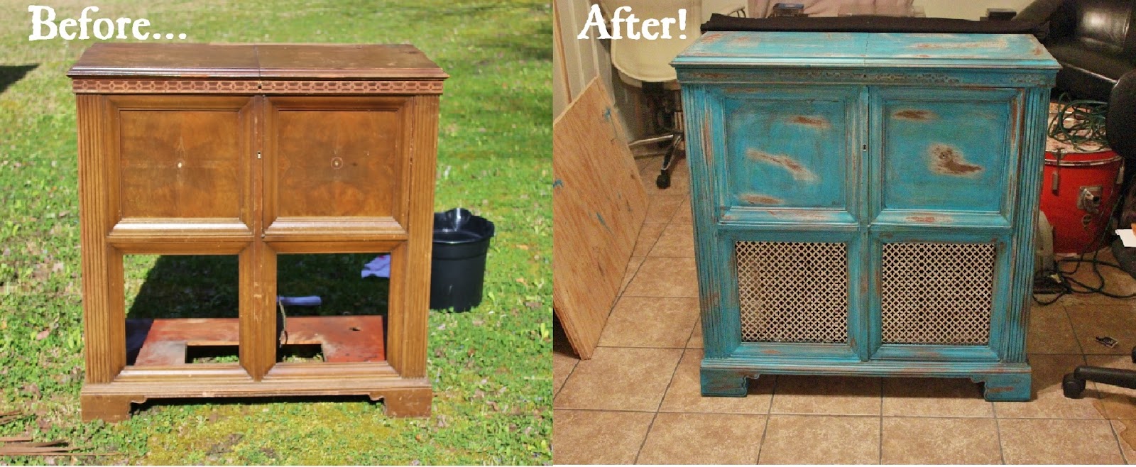 ispywithmycraftyeyes: Radio Console Record Player Upcycled and Distressed