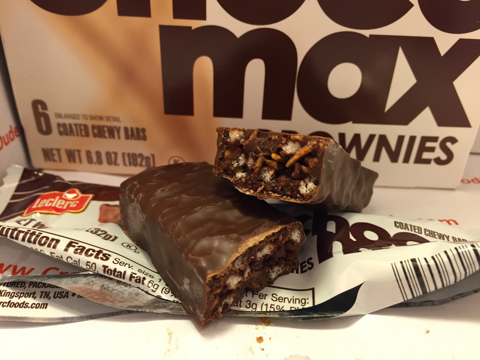 Crazy Food Dude: Review: Leclerc Chocomax Brownies Coated Chewy Bars