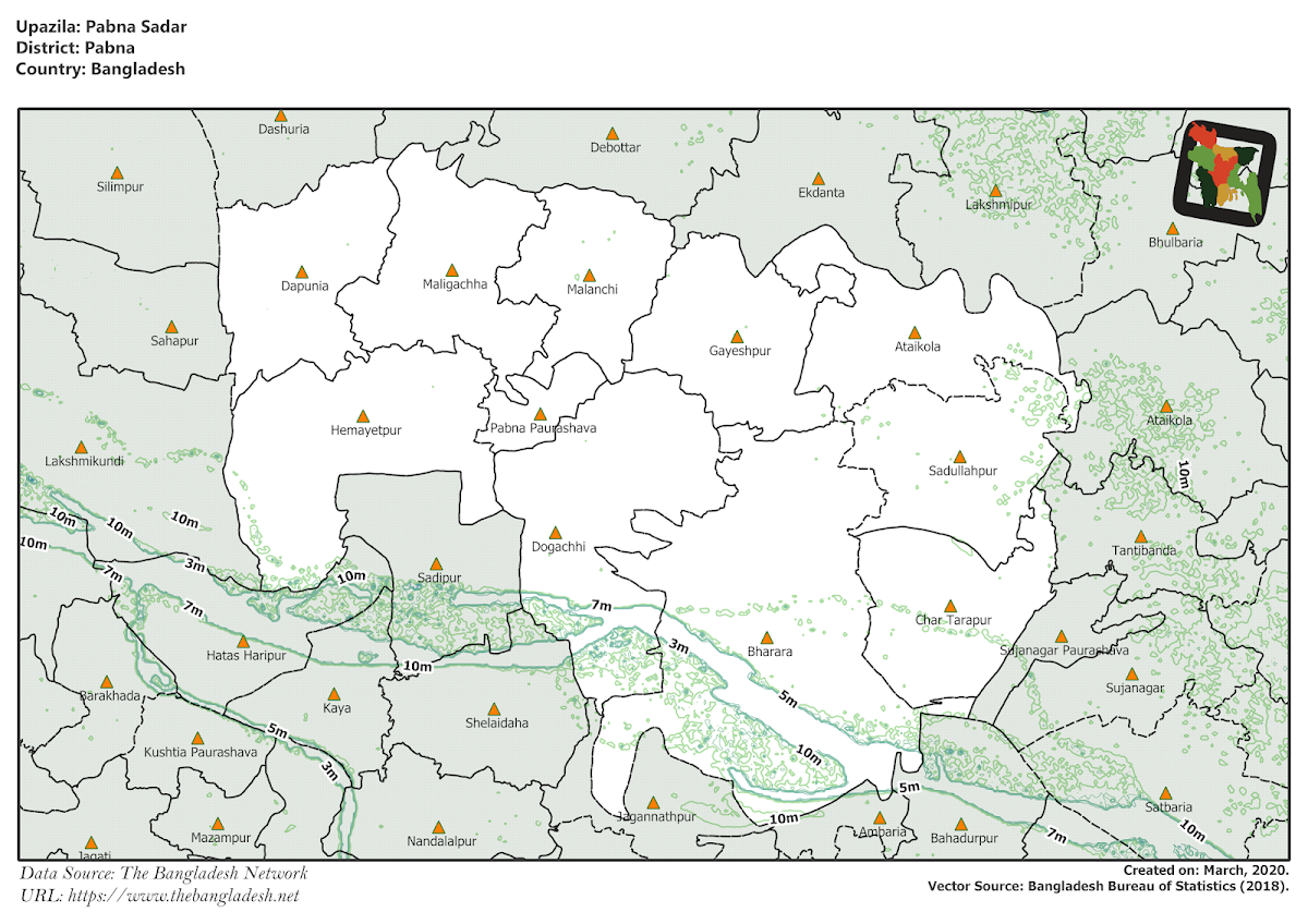 Mouza & Land Use Maps of Pabna Sadar Upazila, Pabna, Bangladesh ...