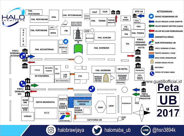 Peta Universitas Brawijaya (UB) terbaru