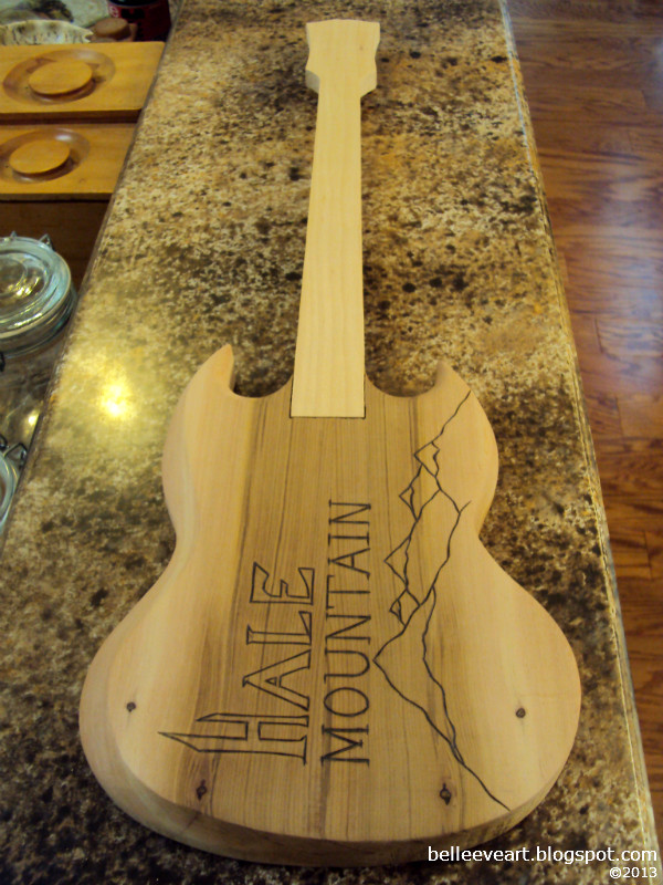 Belleeve Art: Personalized Wooden Guitar Sign with Band Name or Family Name