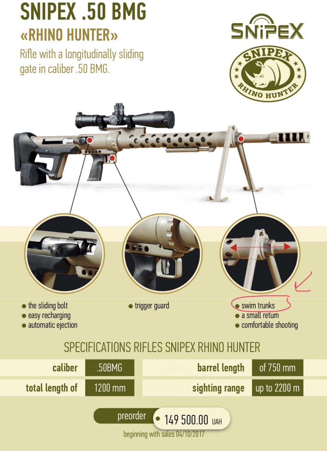 Defensa y Armas: Rifle de precisión: XADO Snipex “Rhino Hunter” y M75 ...
