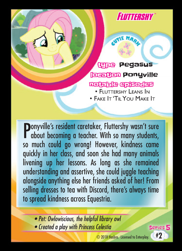 My Little Pony Fluttershy Series 5 Trading Card | MLP Merch