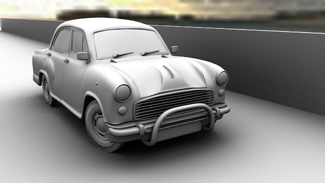 rahul: (ambassador car) Maya 3d modeling