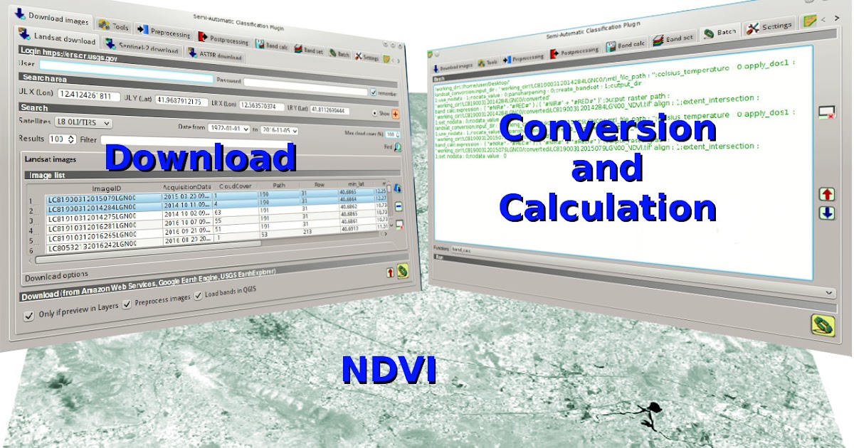 From GIS to Remote Sensing: From Image Download to NDVI Calculation in One Move: SCP Batch