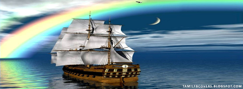 My India FB Covers: Rainbow and sailing ship - Rainbow FB Cover