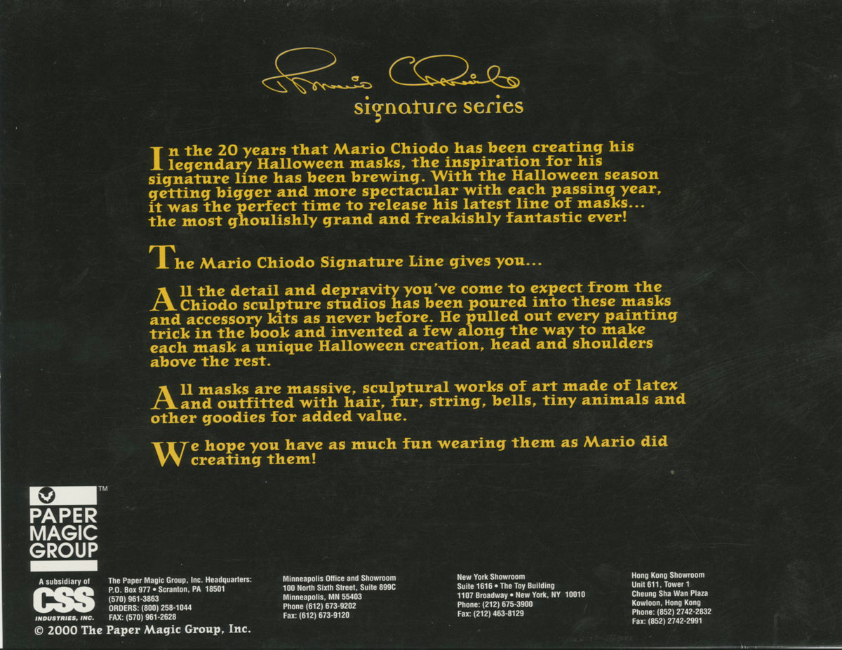 2000 Mario Chiodo Signature Series Catalog | Blood Curdling Blog of ...