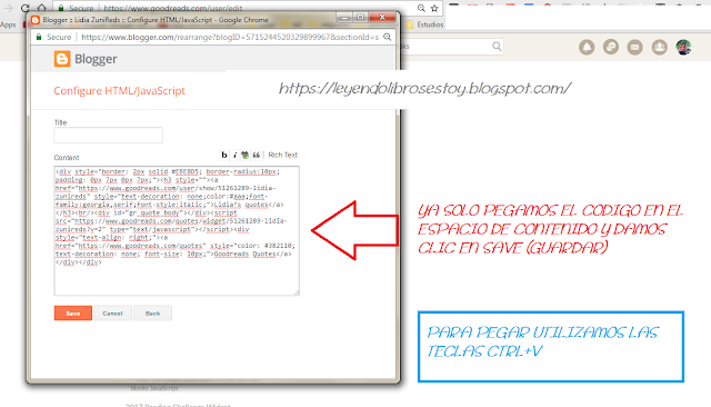 Agregar widgets de GOODREADS en tu blog (paso a paso)