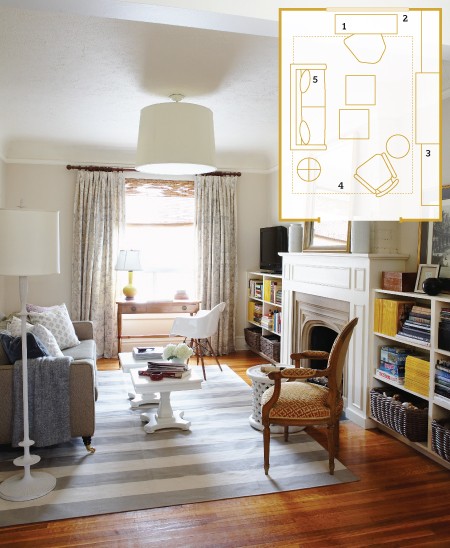 Falls Design: House & Home shows you how to lay out 1 room, 3 ways...