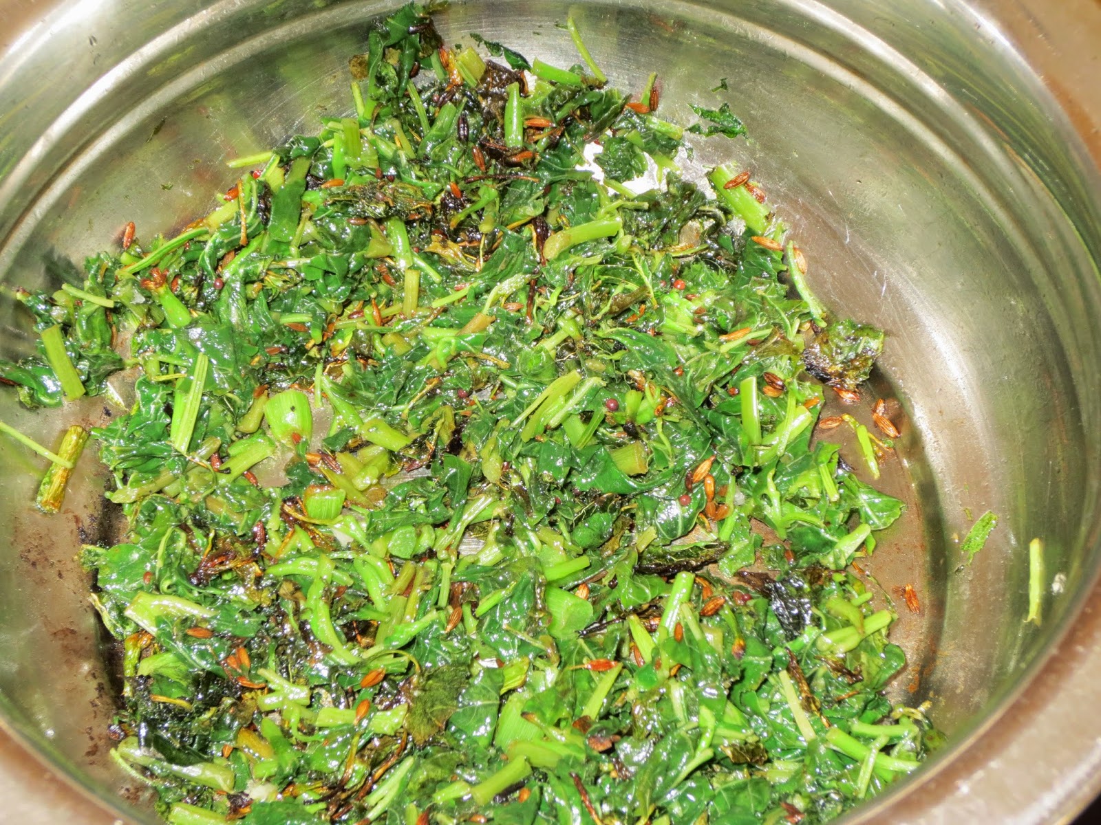 Harive soppu sasive / Amaranthus in mustard curry ~ Enjoy cooking