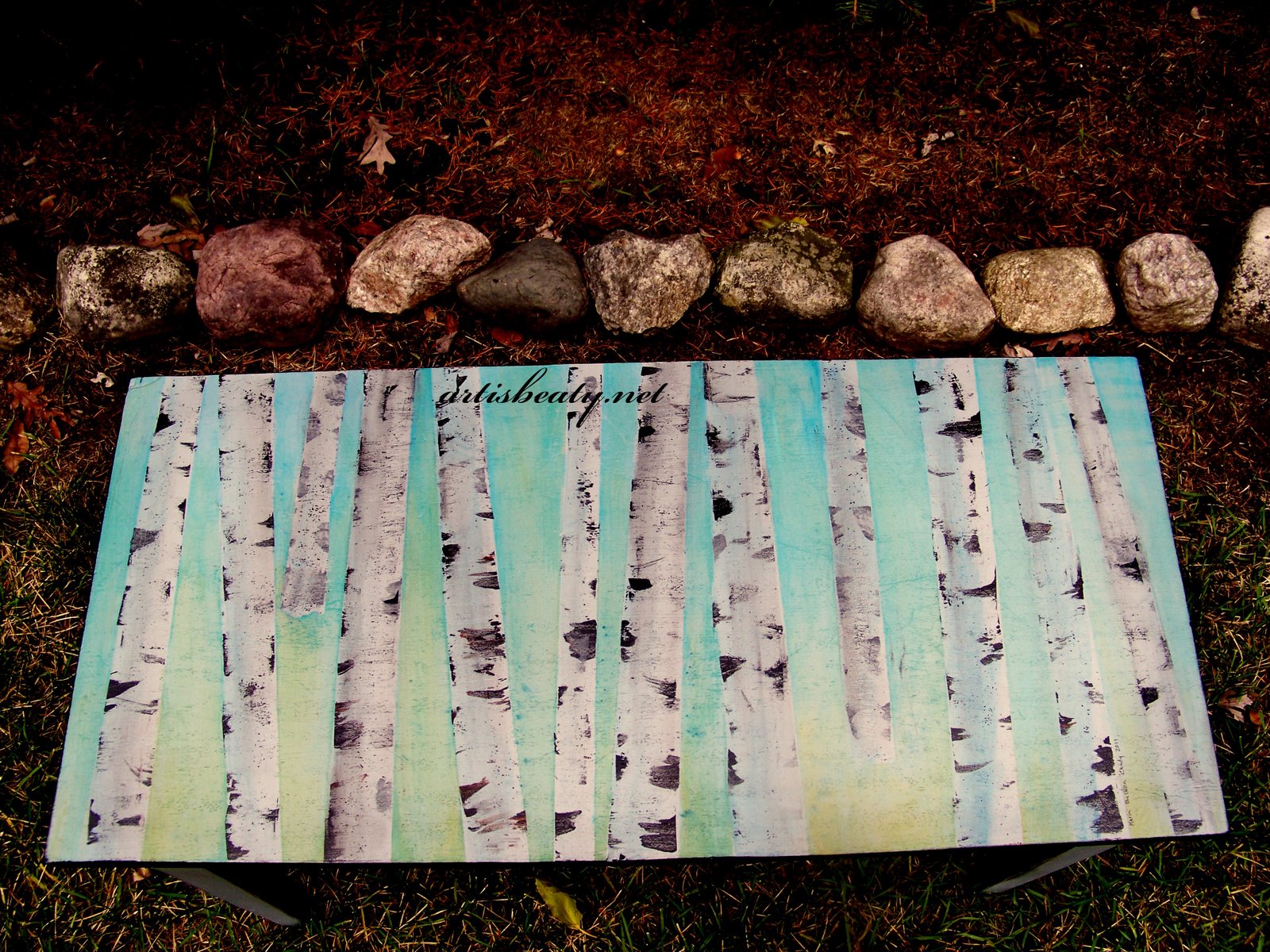 ART IS BEAUTY: Birch Trees Painted piano bench