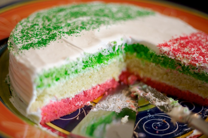 Johnnie and Angela: Mexican Flag Cake