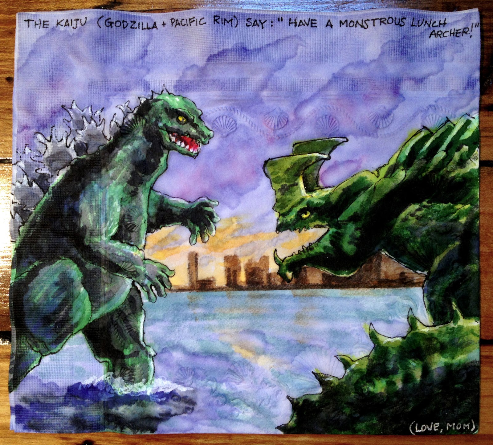 Daily Napkins: Classic Godzilla Versus "Pacific Rim"s Kaiju