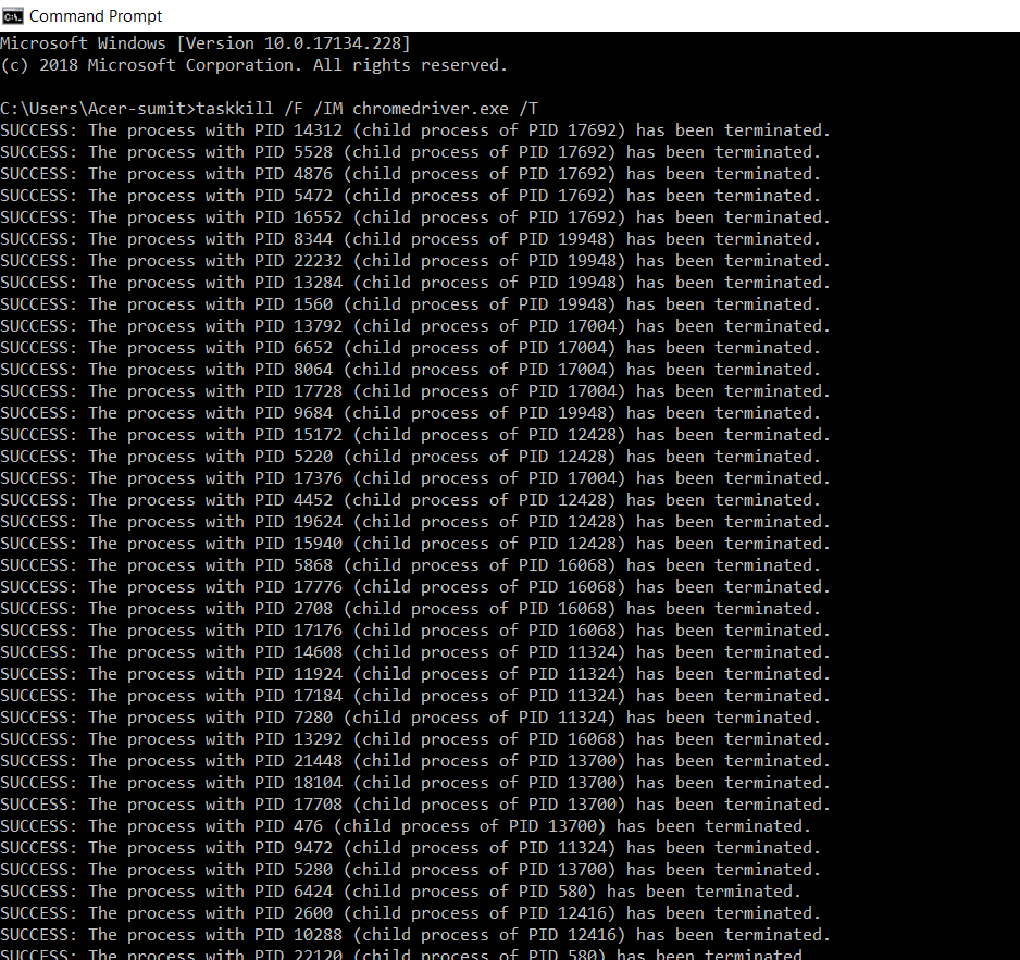 How do I kill the Chrome driver processor by using selenium | SKPTRICKS
