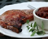 Thick Iowa Chops with Easy Stuffing Crust