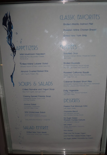 Transatlantic on Solstice from a Celebrity Newcomer: Blu menus