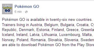 10Neo: Pokemon Go liberado hoje em 26 países!
