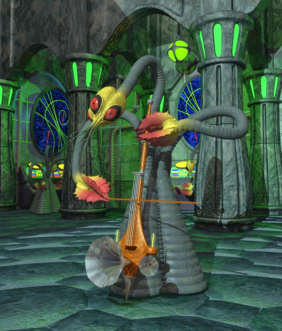 My Vain Doodles: Yithians Interrogating Peaslee upon his arrival.