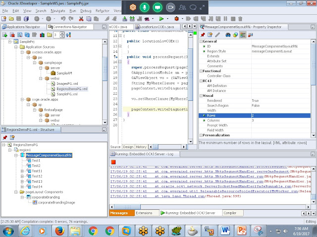 Oracle Application Framework: Different Regions / Layouts in OAF