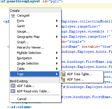 ADF UI: ADF Tree table component