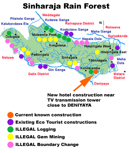 Sinharaja Rain Forest: Location of Sinharaja Rain Forest