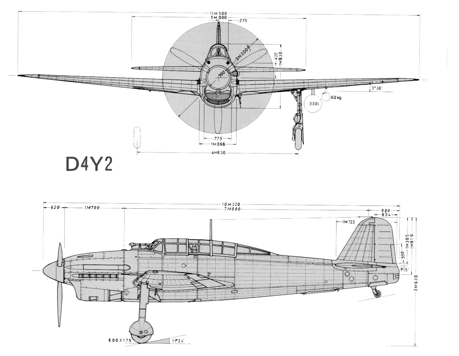 Aviación Centenaria: Yokosuka D4Y Susei (Judy) - Parte II - Diagramas a ...