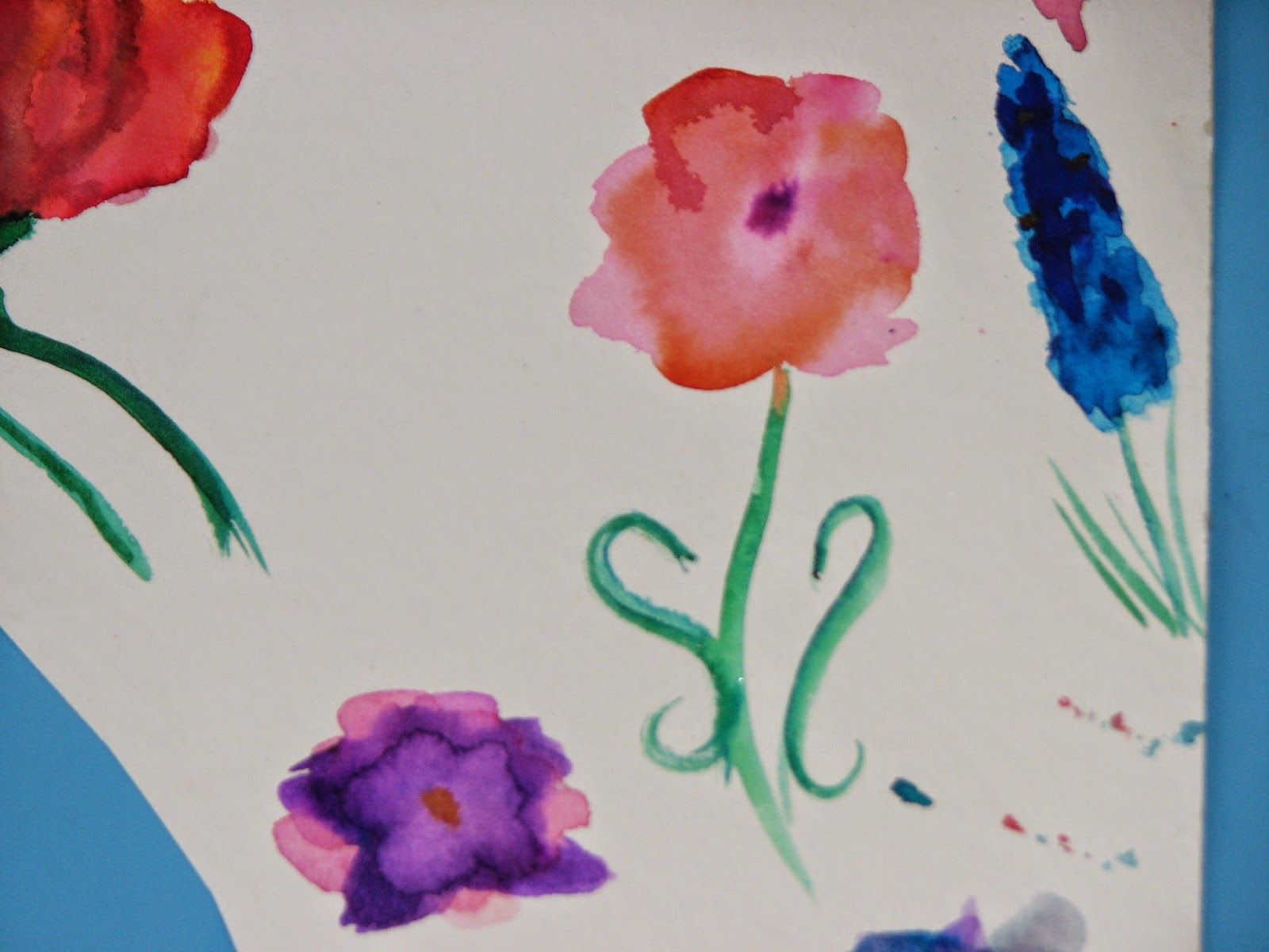 Ink Stains: Color Burst Watercolor Flower Experiments
