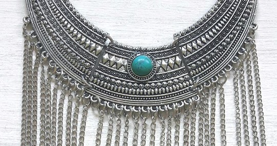 Unikatni nakit, slike, figure Perzefona: Boho ogrlica sa tirkizom