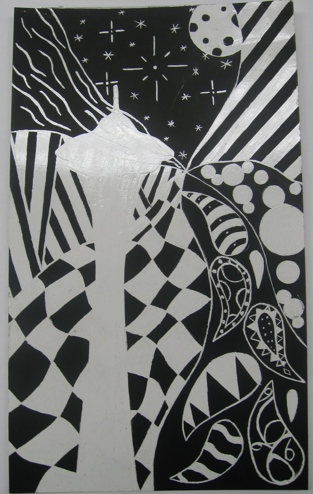 My Art Classroom: Zentangle - Negative Space - Scratchboard