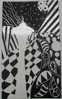 My Art Classroom: Zentangle - Negative Space - Scratchboard