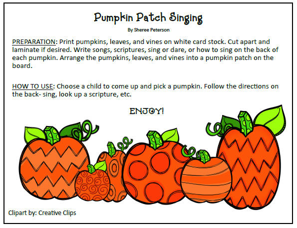 The Primary Pad: Pumpkin Patch Singing