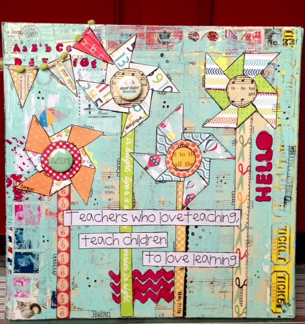 A collage and a quote by KK: Preschool Pinwheels!