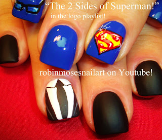 Nail Art by Robin Moses: "nail art" "superman nail art" "superman nails ...