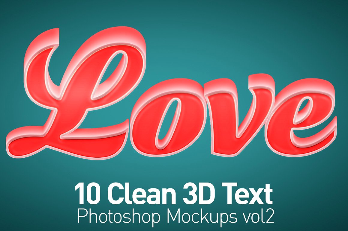 Clean 3D Photoshop Text Mockups Vol2 - Free Resource for Graphic Design