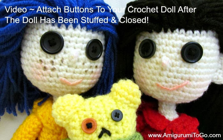 Video Tutorial Attach Buttons Crochet Doll