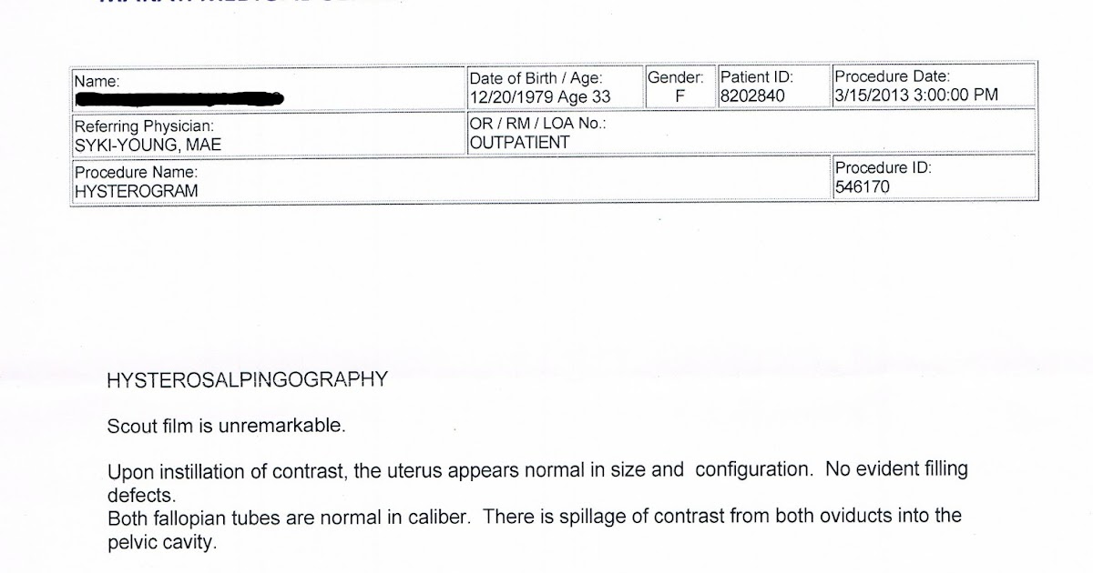 Our TTC Ordeal: My Hysterogram Result