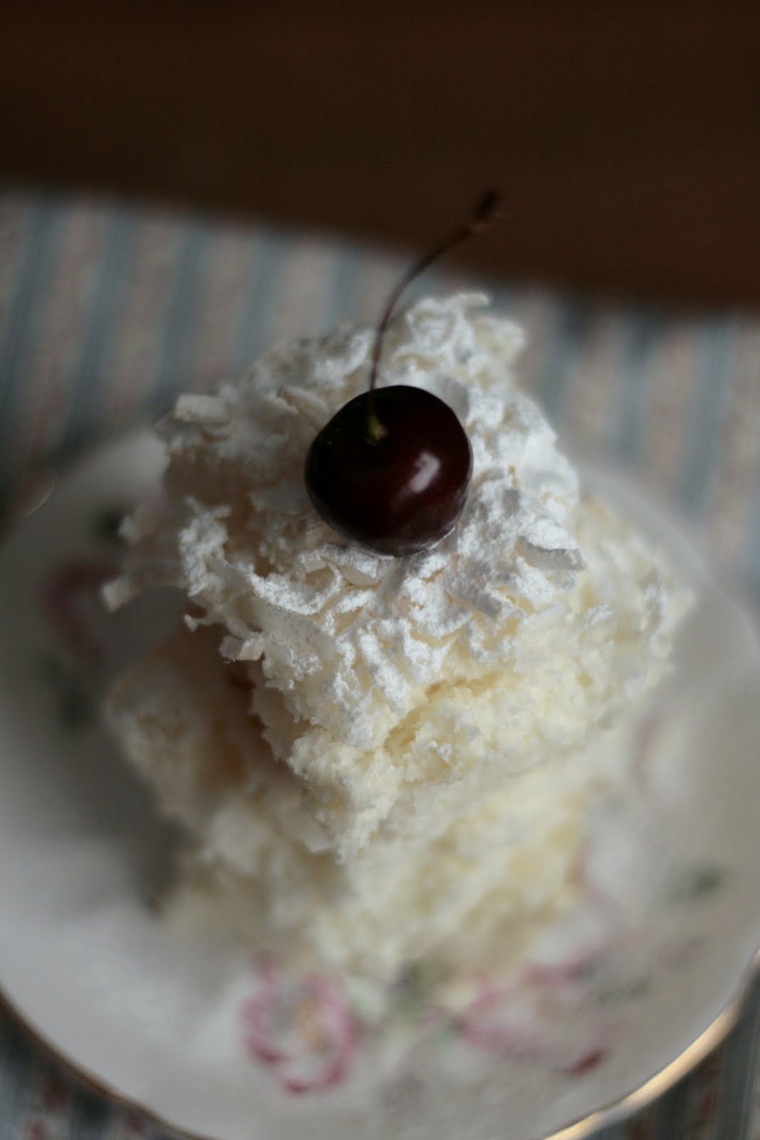 Indigo Scones: Angel Food Sheet Cake with Toasted Coconut