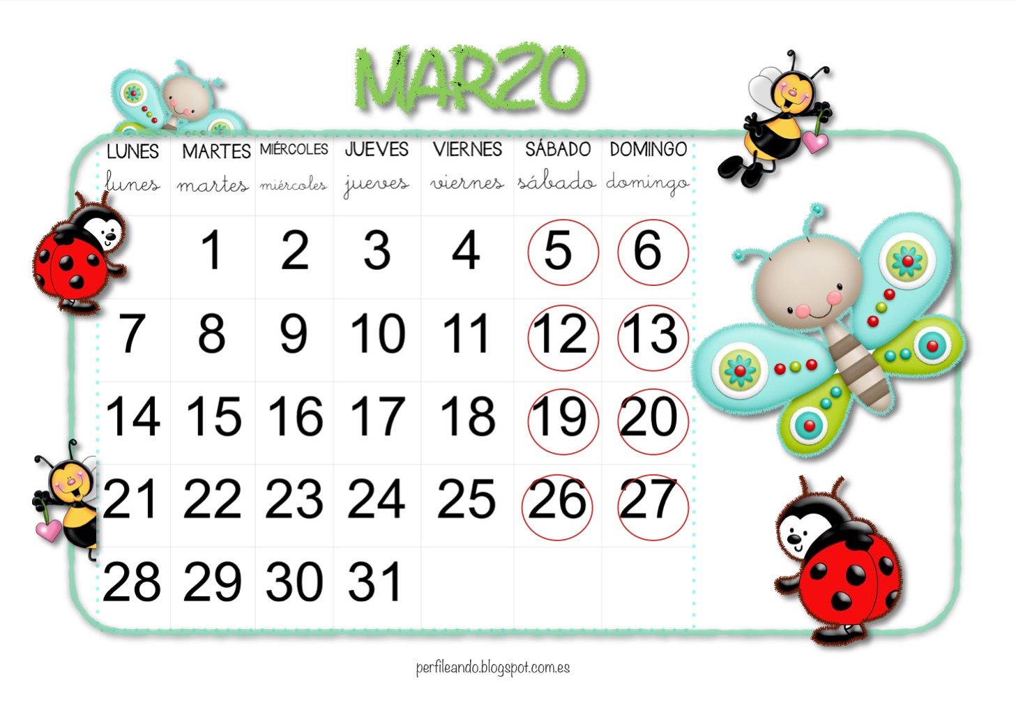 Perfileando. : Decoración escolar: meses 2016. MARZO.