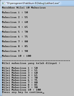 PROGRAM INPUT NILAI MAHASISWA [ARRAY] ~ pendtiumpraz