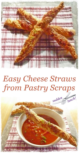 Sudden Lunch! ~ Suzy Bowler: Easy Cheese Straws from Pastry Scraps