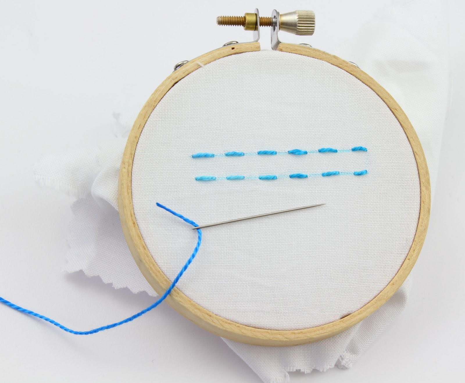 big B: Threaded Running Stitch