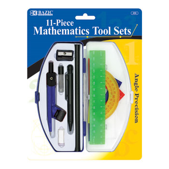 Dakota Leather: 11 pcs BAZIC Student Mathematical Tool Sets