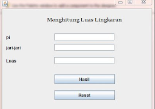 TUTORIAL MENGHITUNG LUAS LINGKARAN | belajar java dan tutorial netbean