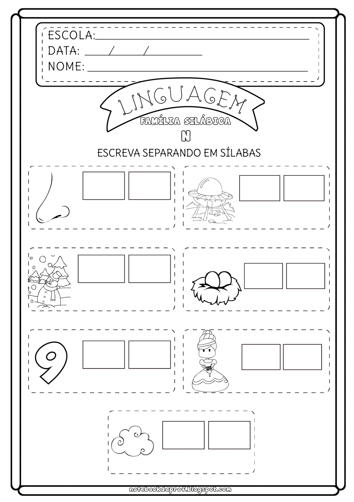 Separando Sílabas - N