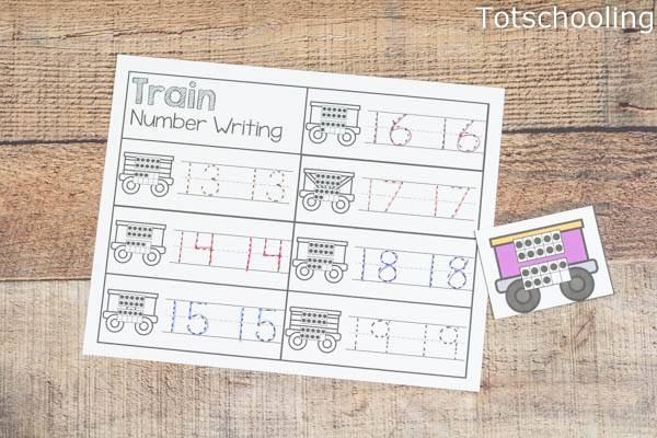 Train Number Games and Worksheets for Kindergarten | Totschooling ...