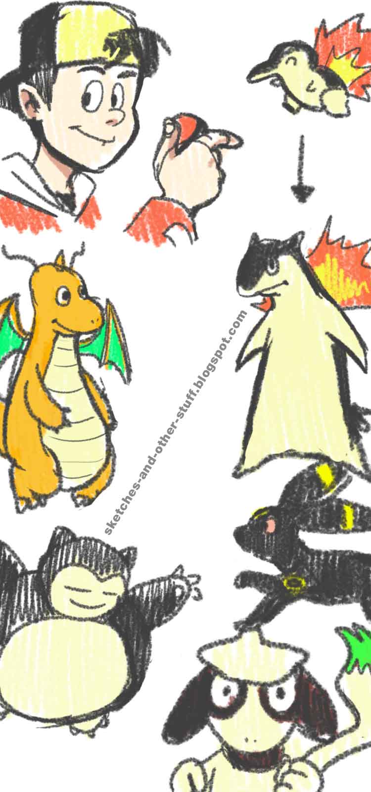 Gold's Pokemon Team ~ Sketches and other stuff