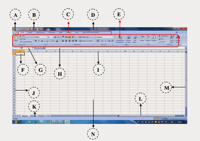 Anyak : Menu dan Ikon Microsoft Excel 2007